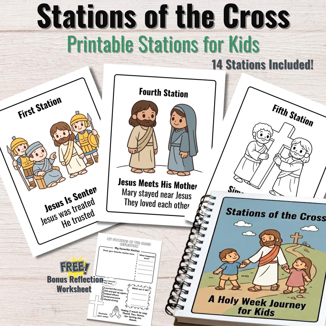 Stations of the Cross Printable for Kids | Holy Week Sunday School ...