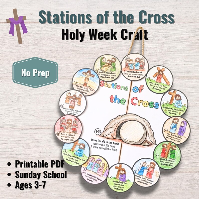Stations of the Cross Craft | Holy Week Mobile | Sunday School Activity ...