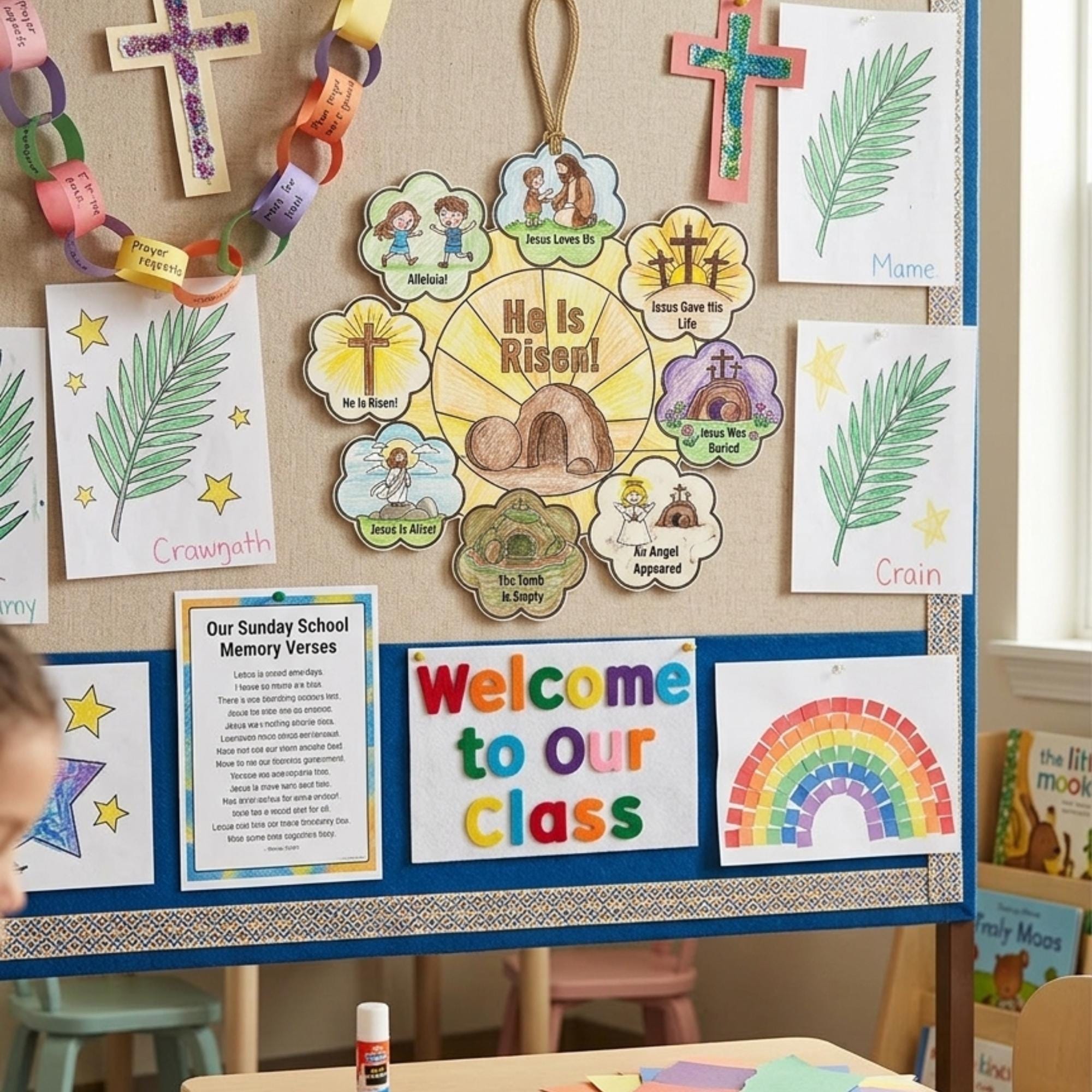 He is Risen Easter Wreath Craft | Easter Story Sunday School Activity ...