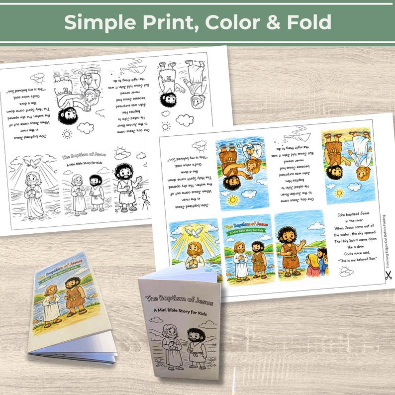 The Baptism of Jesus Mini Book for Kids | Bible Story Printable ...