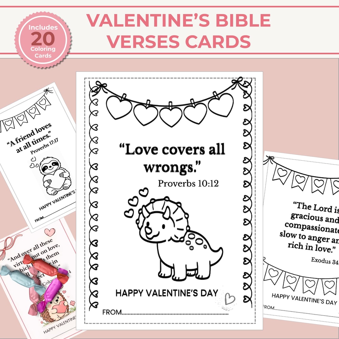 Valentine Bible Verse Cards for Kids – Sunday School Activities - Etsy UK