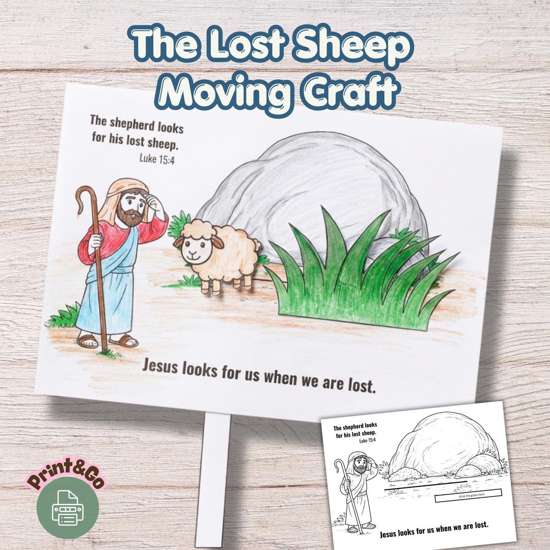 The Lost Sheep Moving Craft | Luke 15:4 Bible Story Activity for Kids ...