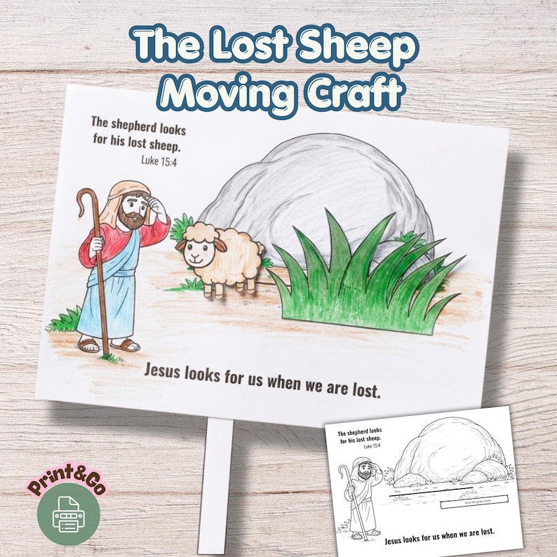 The Lost Sheep Moving Craft | Luke 15:4 Bible Story Activity for Kids ...