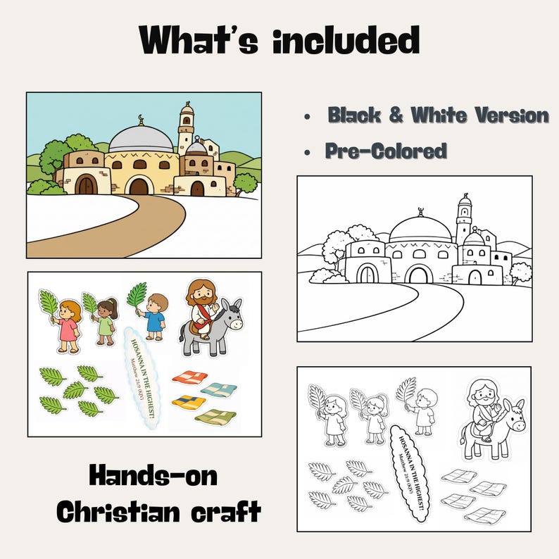Palm Sunday Hosanna Cut and Paste Craft | Bible Activity | Sunday ...