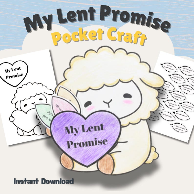Lent Promise Pocket Craft for Kids | Sunday School, Holy Week Activity ...