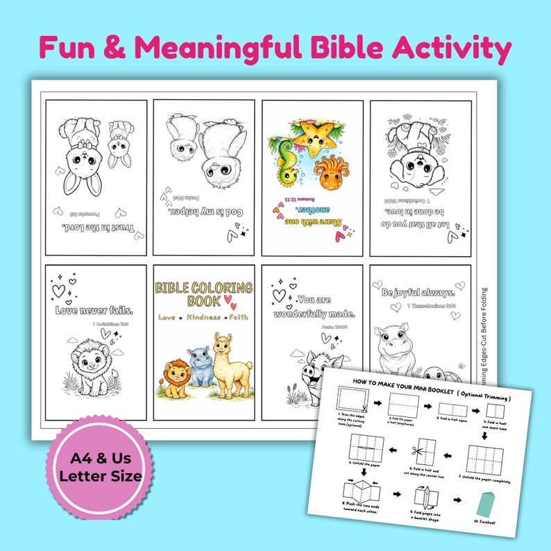 Valentines Mini Bible Coloring Pages for Kids. Teaching God's Love for ...