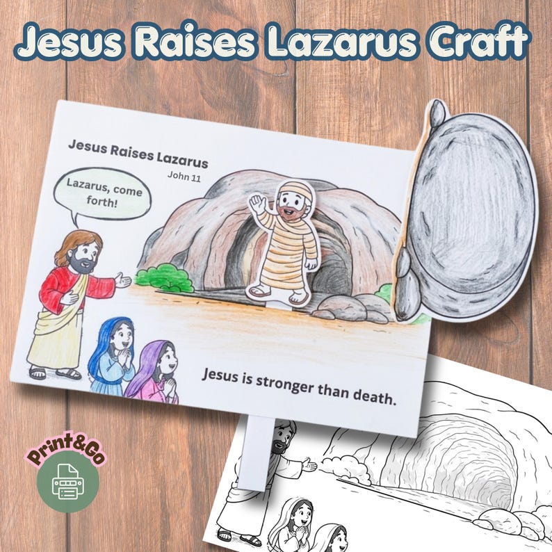 Jesus Raises Lazarus Craft | Interactive Bible Story Activity| Easter ...