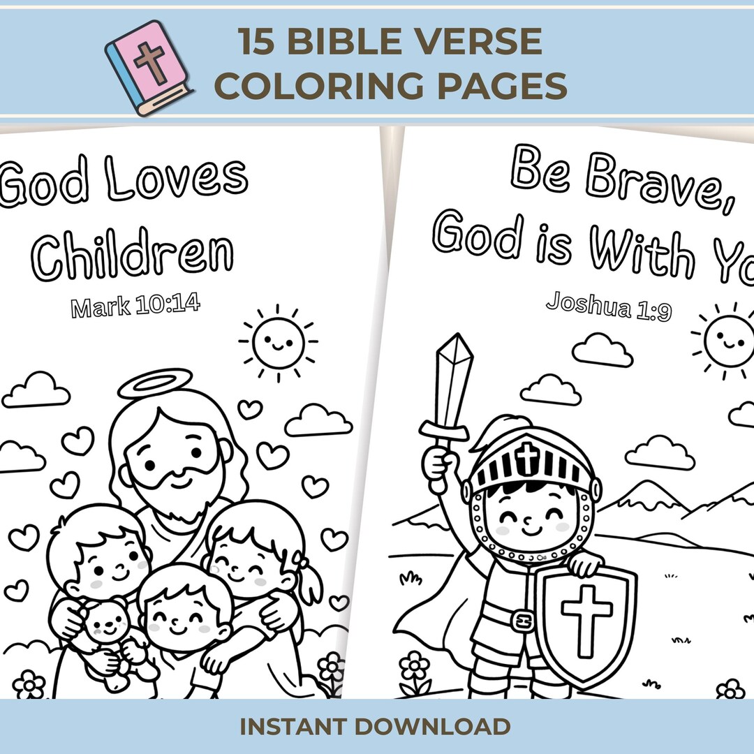 15 Bible Verse Coloring Pages for Kids | Christian Printable Coloring ...