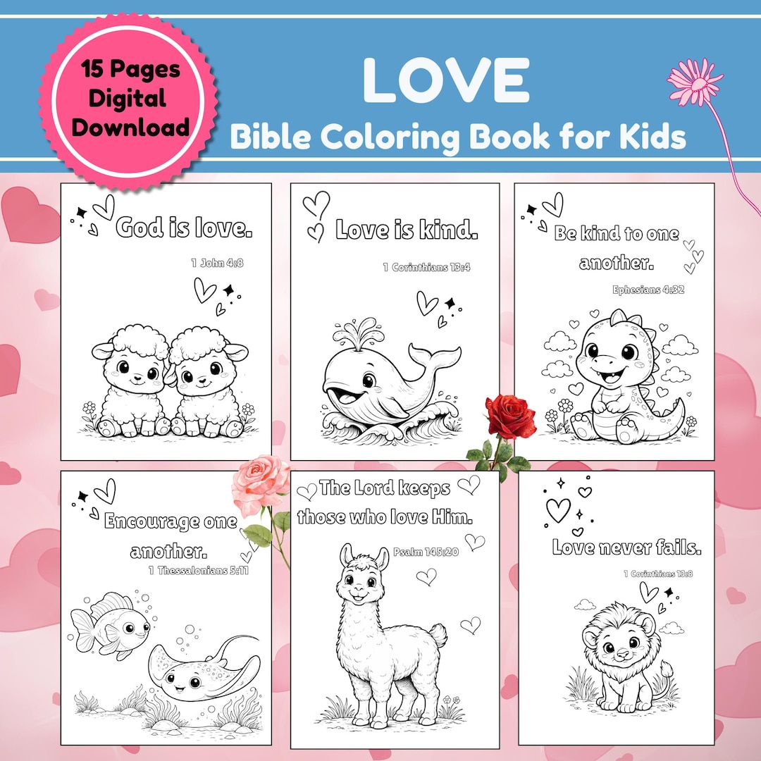 Valentines Bible Coloring Pages for Kids. Teaching God's Love for ...