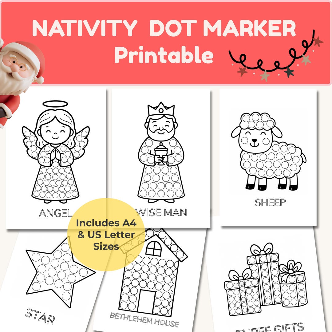 Nativity Dot Marker Printables, Christmas Activity Worksheet,digital ...