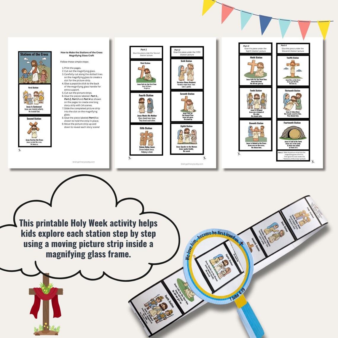 Stations of the Cross Craft | Holy Week Activity, Lent Printable ...