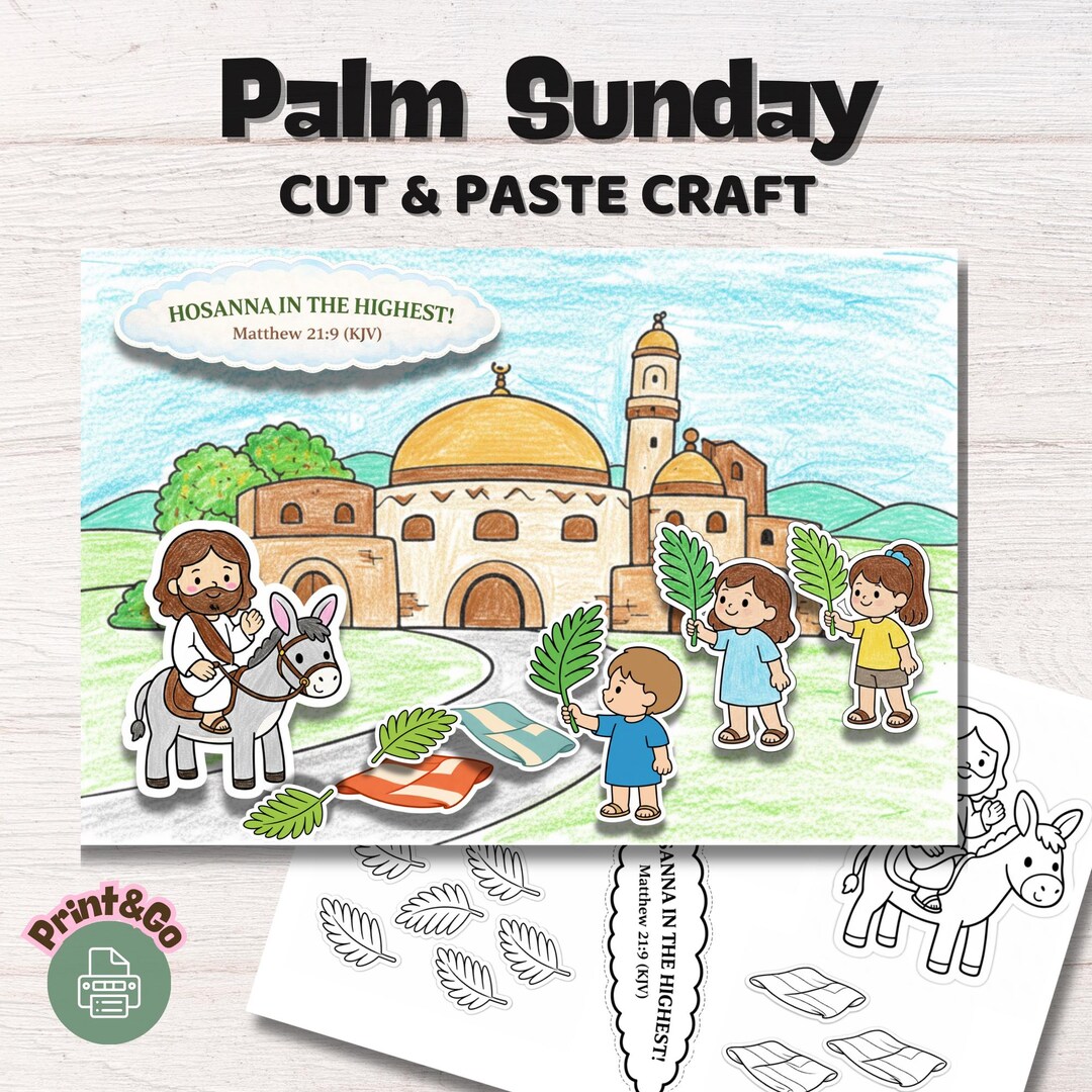 Palm Sunday Hosanna Cut and Paste Craft | Bible Activity | Sunday ...