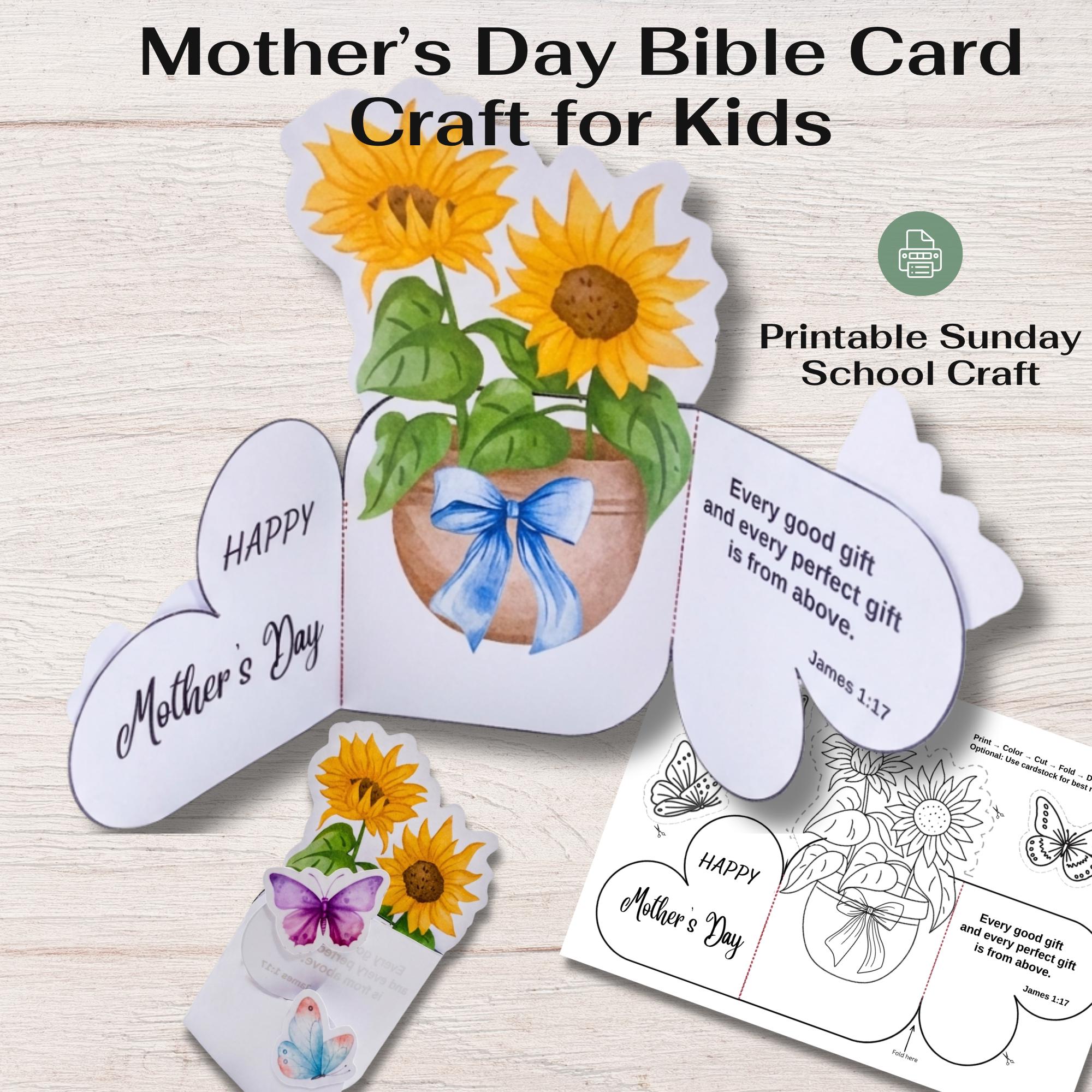 Mother’s Day Bible Card Craft for Kids (printable Sunday School ...
