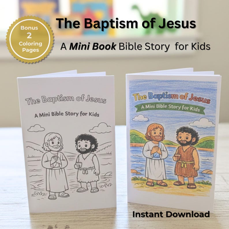 The Baptism of Jesus Mini Book for Kids | Bible Story Printable ...