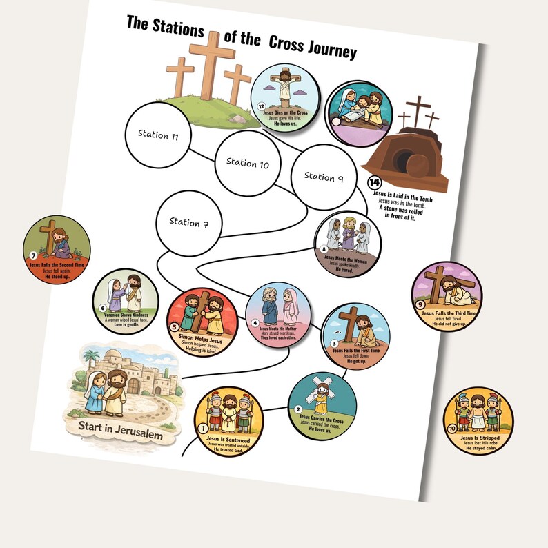 Stations of the Cross Craft | Holy Week Cut and Paste | Sunday School ...