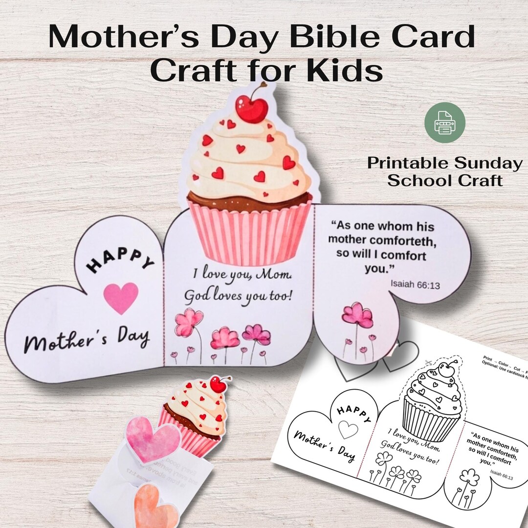 Mother’s Day Bible Card Craft for Kids (printable Sunday School ...