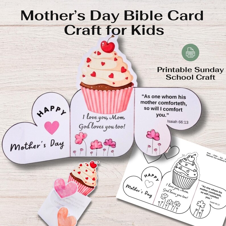 Mother’s Day Bible Card Craft for Kids (printable Sunday School ...