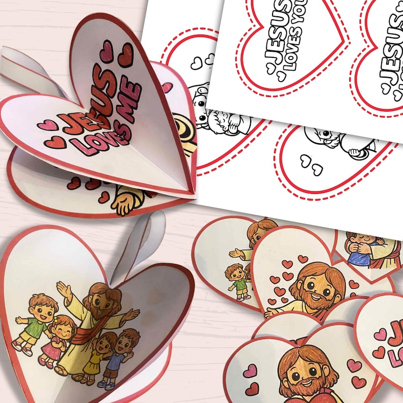 Valentines Bible Craft |jesus Love Me Hanging Mobile Craft | Sunday ...