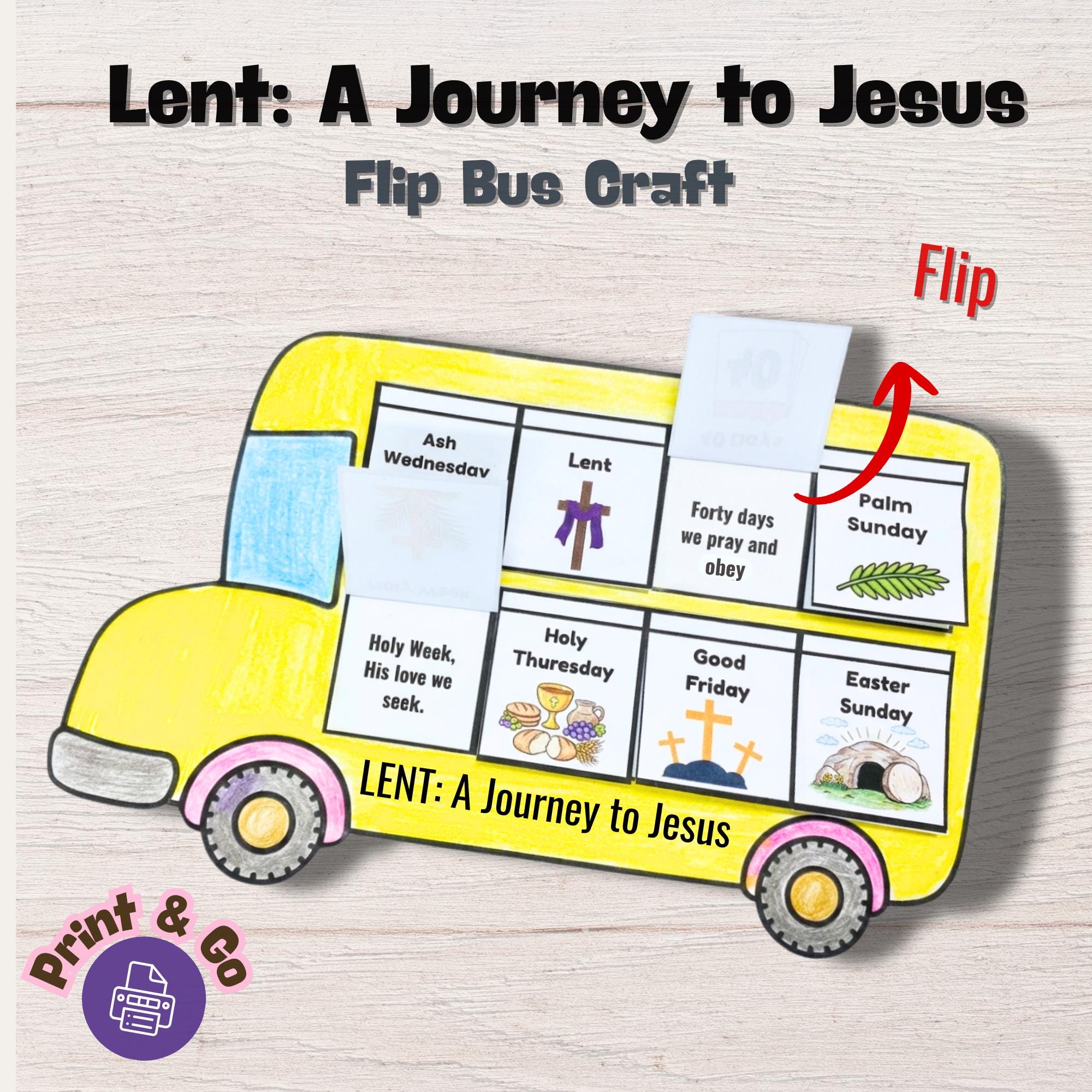Lent Flip Craft|a Journey to Jesus Activity | Holy Week Easter Craft ...