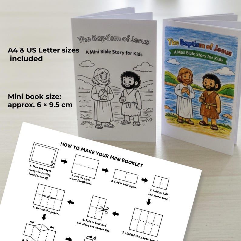 The Baptism of Jesus Mini Book for Kids | Bible Story Printable ...