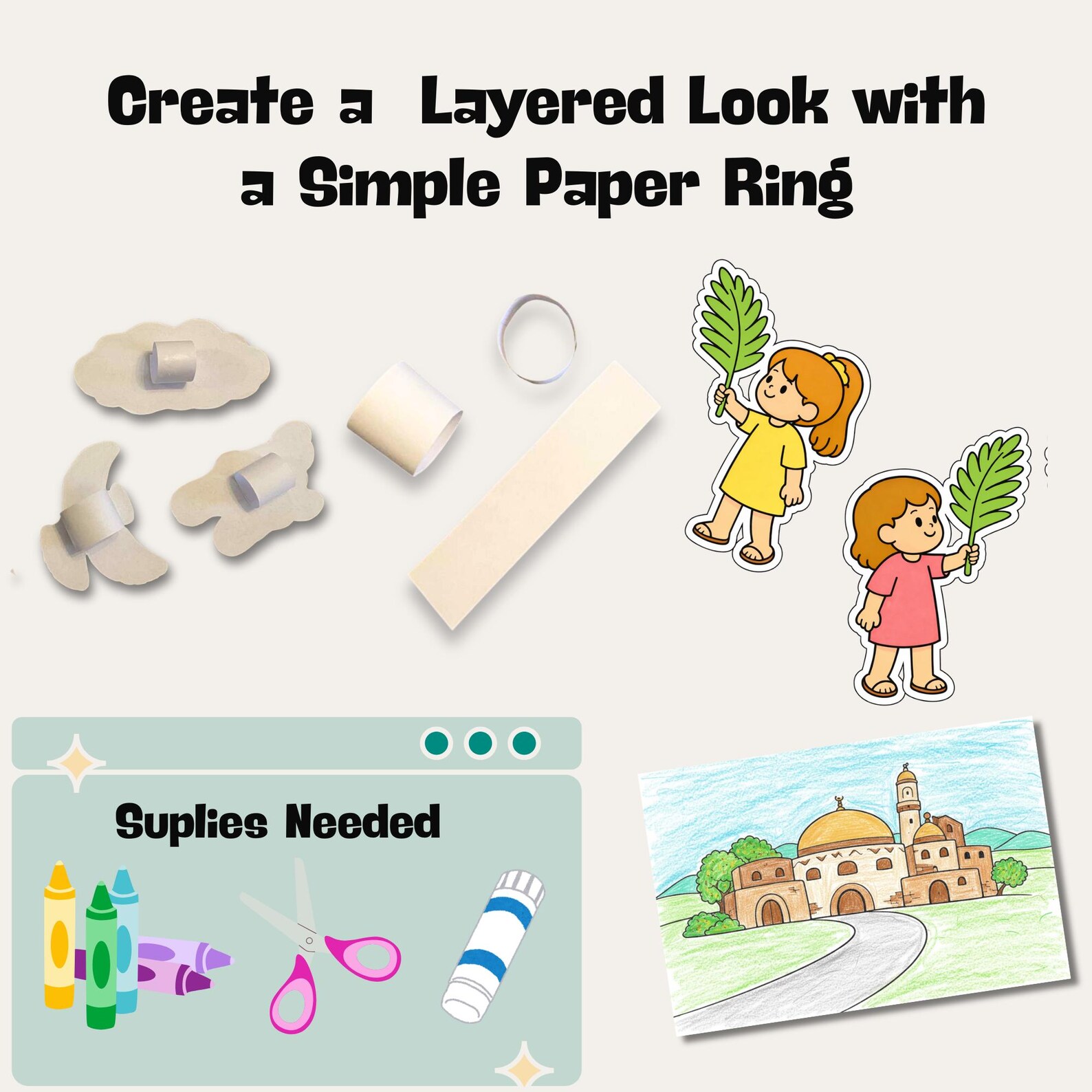Palm Sunday Hosanna Cut and Paste Craft | Bible Activity | Sunday ...