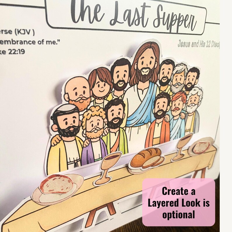 Last Supper Cut and Paste Craft for Kids Bible Activity (digital ...