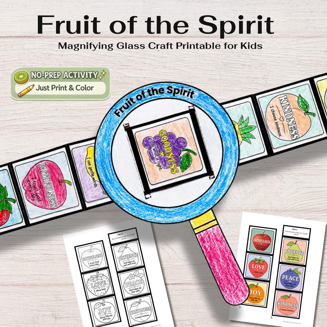Fruit of the Spirit Craft Printable | Bible Story Magnifying Glass ...