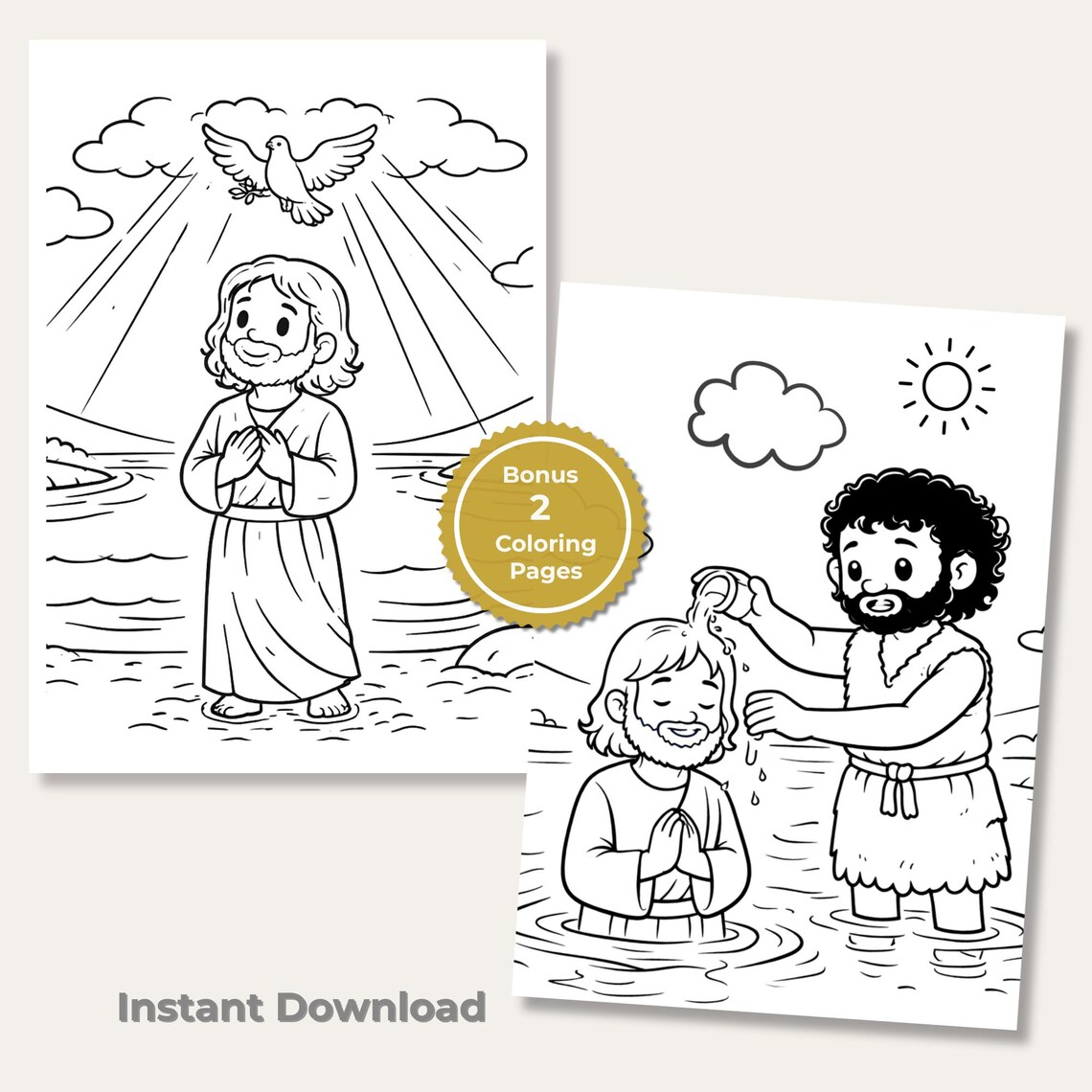 The Baptism of Jesus Mini Book for Kids | Bible Story Printable ...