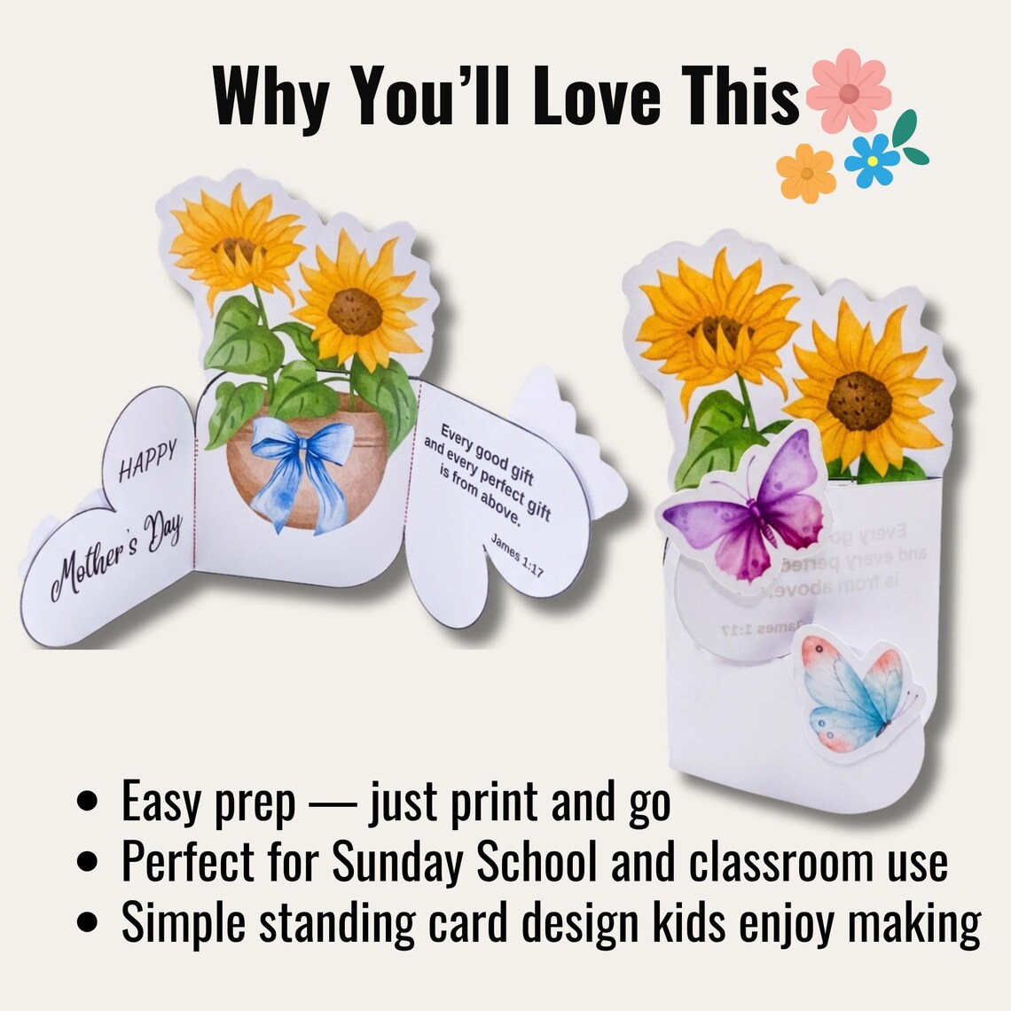Mother’s Day Bible Card Craft for Kids (printable Sunday School ...