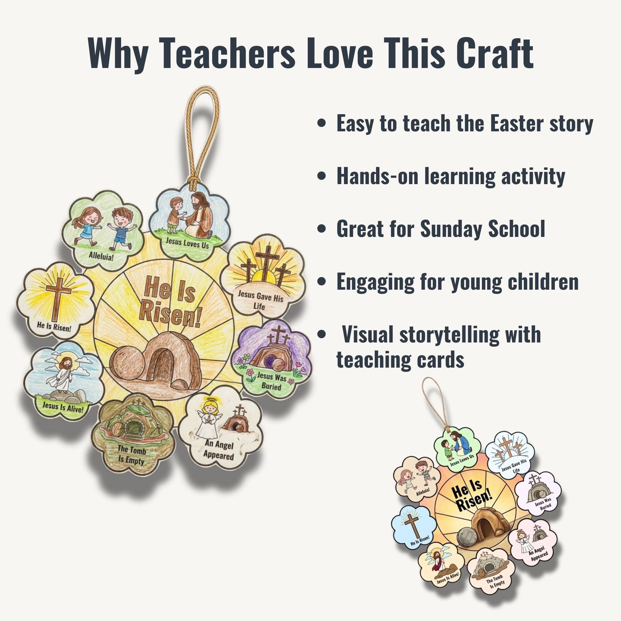 He is Risen Easter Wreath Craft | Easter Story Sunday School Activity ...