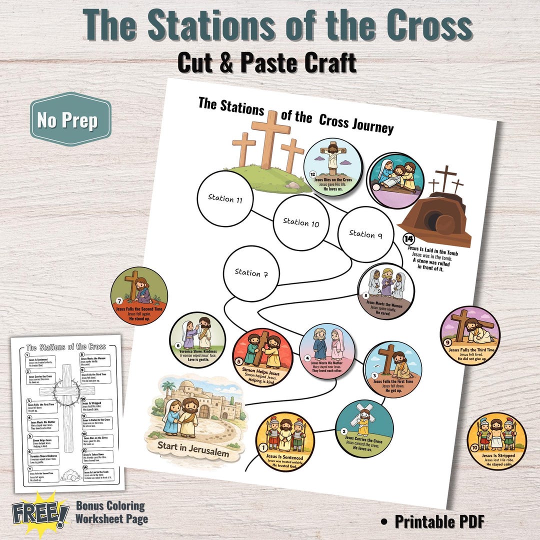Stations of the Cross Craft | Holy Week Cut and Paste | Sunday School ...