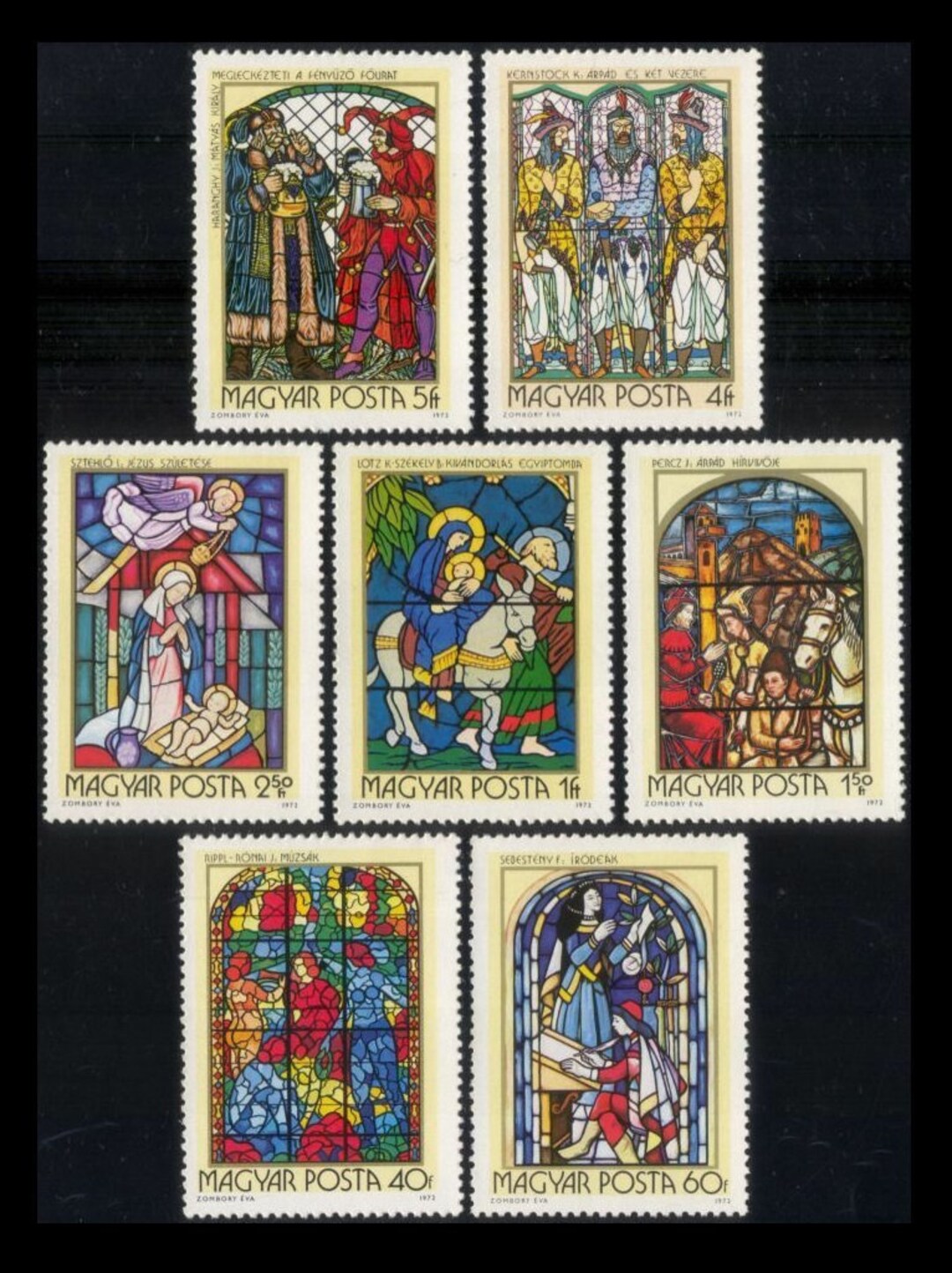 Famous Stained Glass Window Art on Vintage Postage Stamps / Junk ...