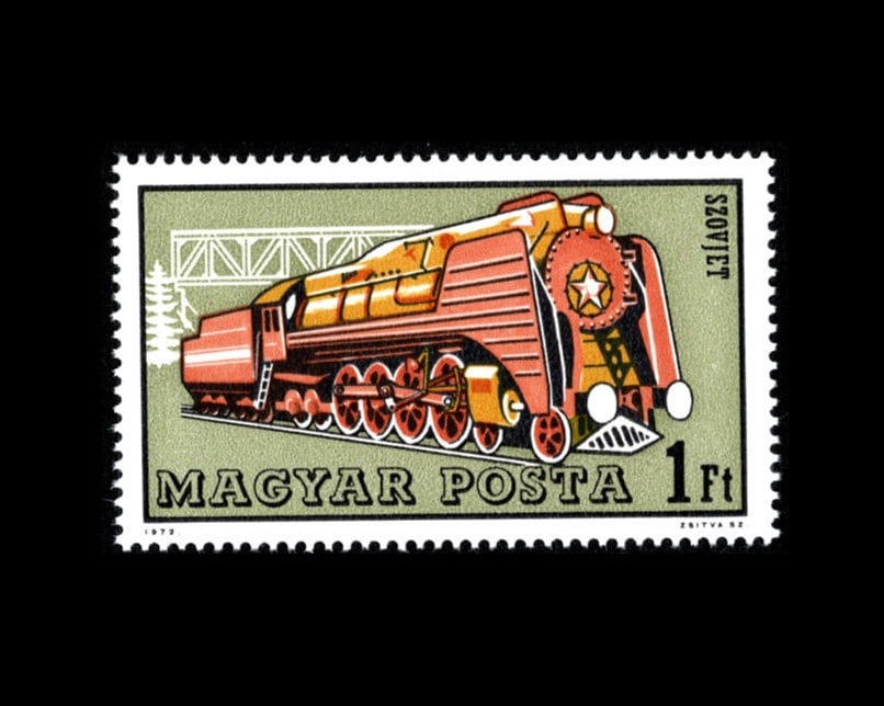 1972 Locomotive Train Postage Stamps From Hungary / Railroad | Etsy