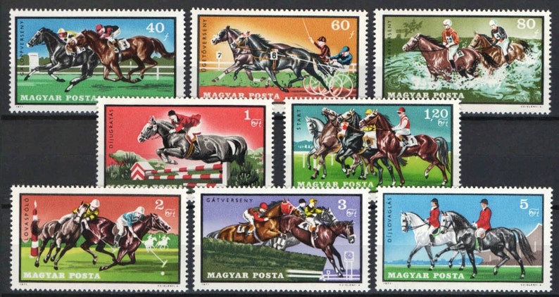 Horse Racing Postage Stamps 1971 / Steeplechase, Polo, Equestrian ...
