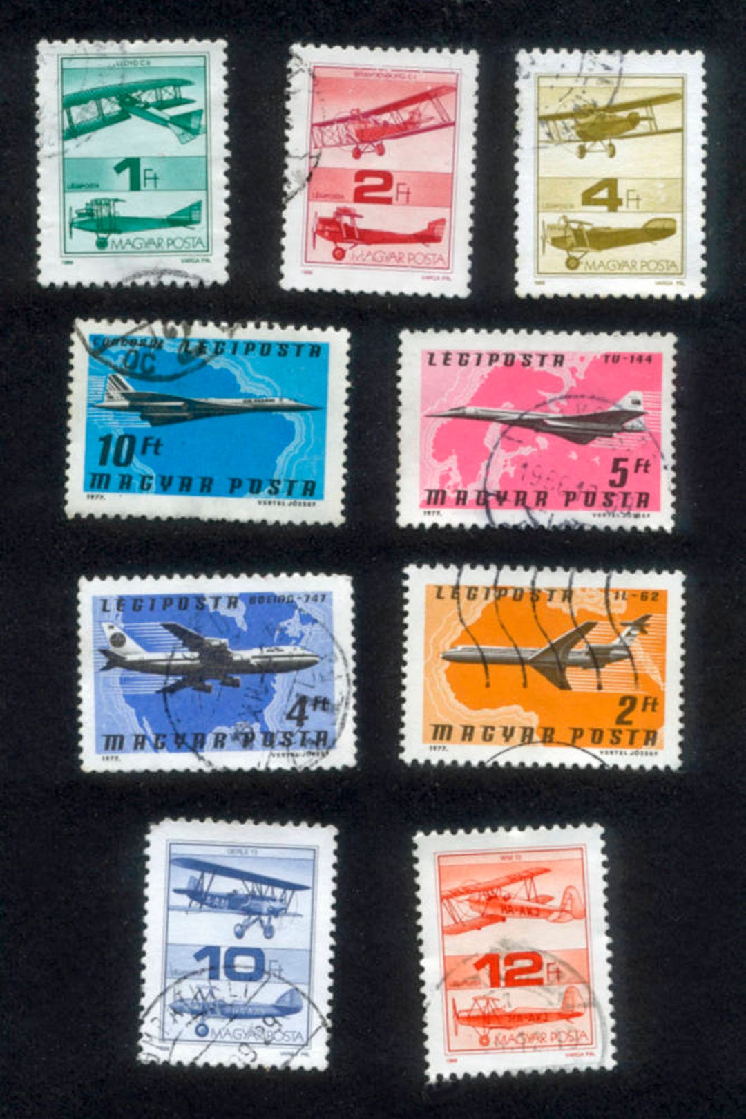 Aeroplane Postage Stamps From Hungary / Airplane Jet and - Etsy