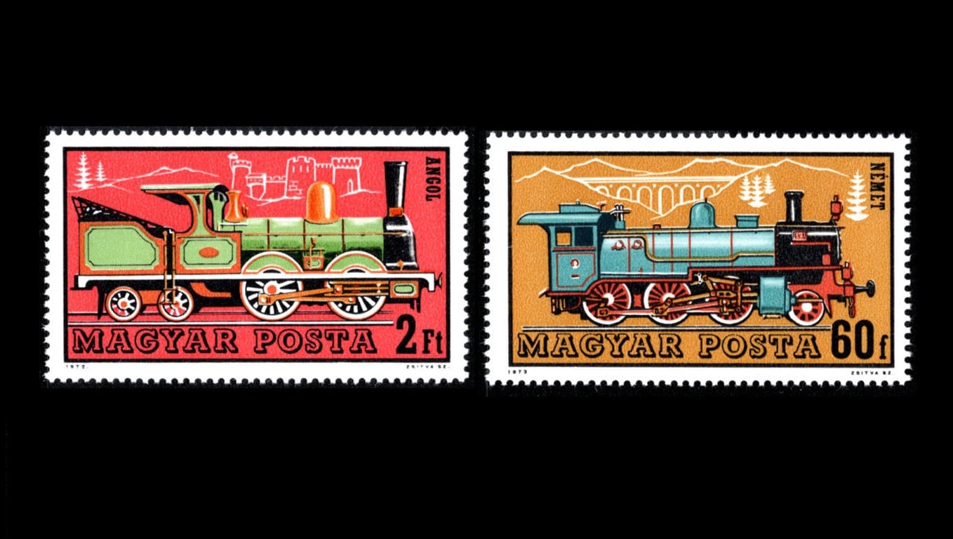 1972 Locomotive Train Postage Stamps From Hungary / Railroad | Etsy