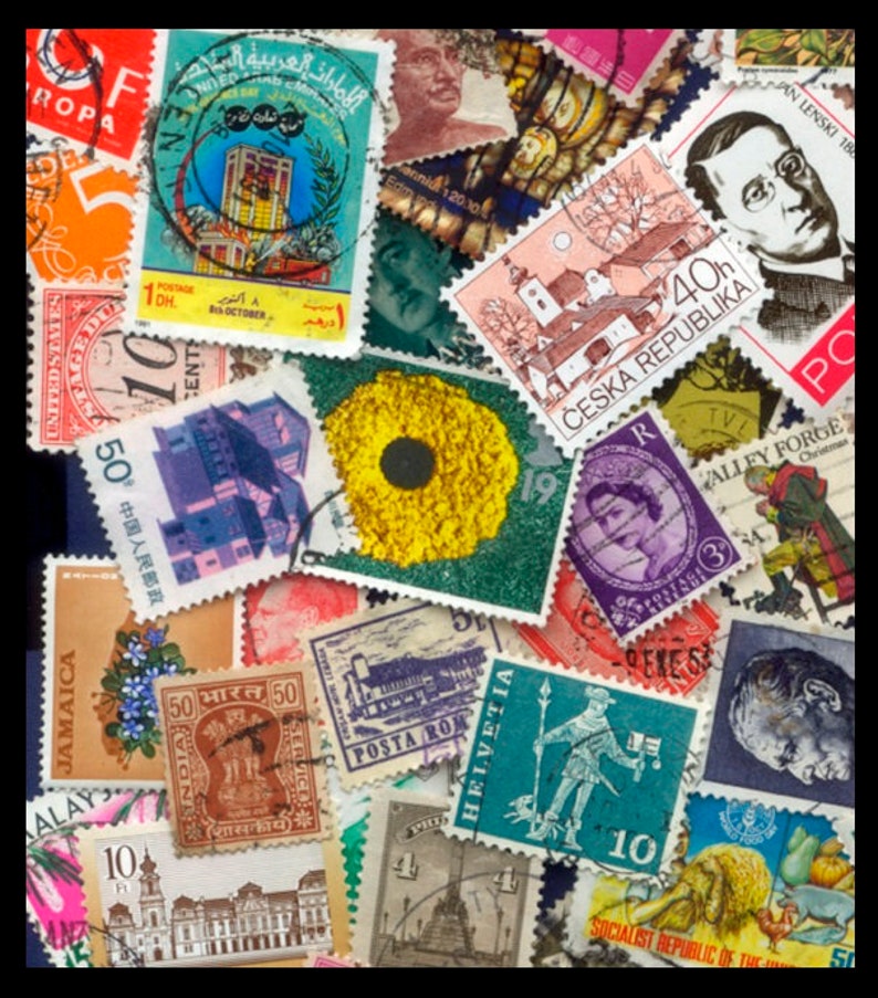 100 Different Worldwide Postage Stamps / Arts and Crafts - Etsy