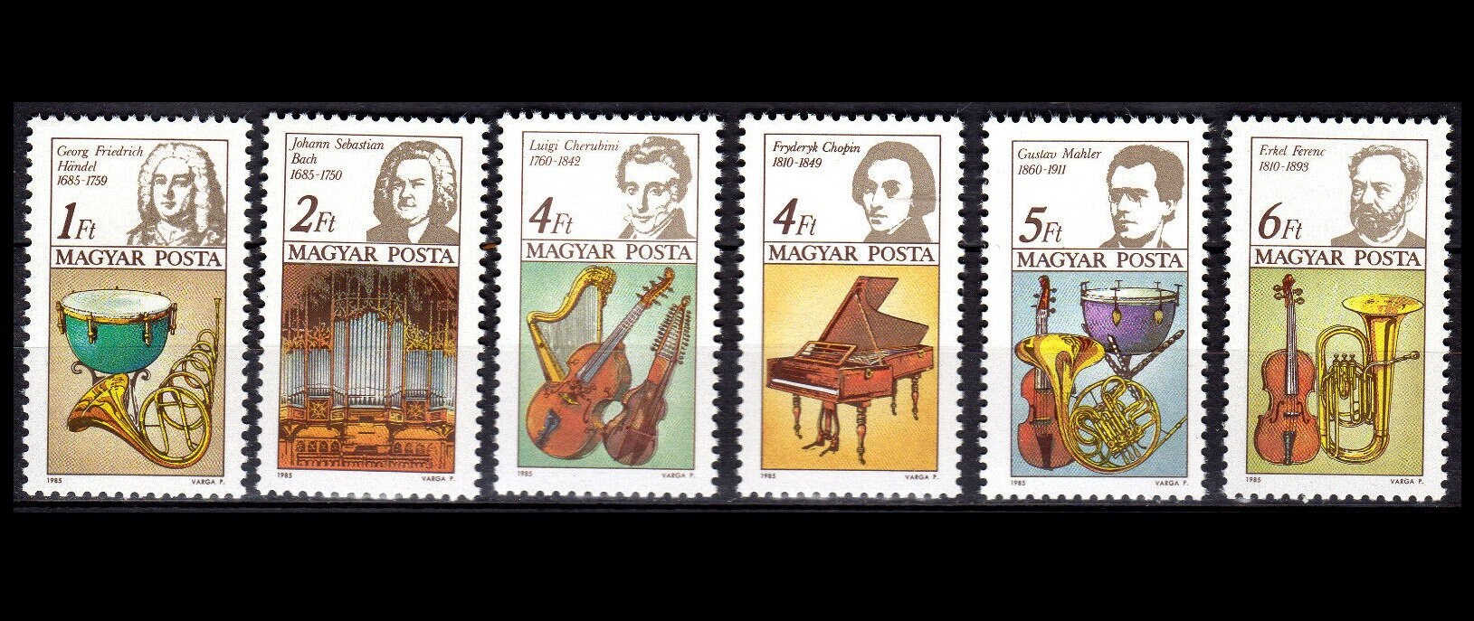 Famous Composers and Symphony Instruments on 1985 Postage | Etsy