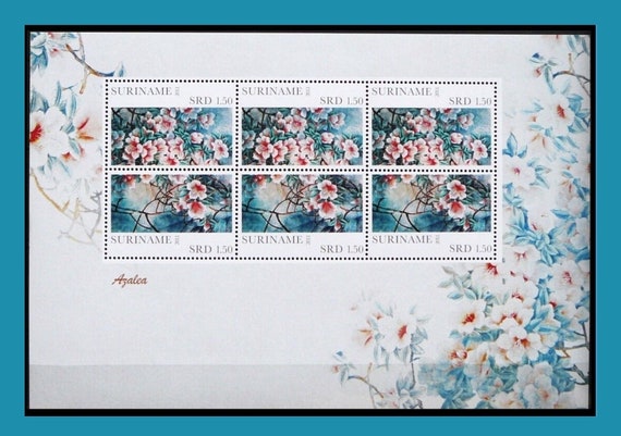 Exquisite Azalea Flower Stamp Sheet From Suriname / Gardener | Etsy