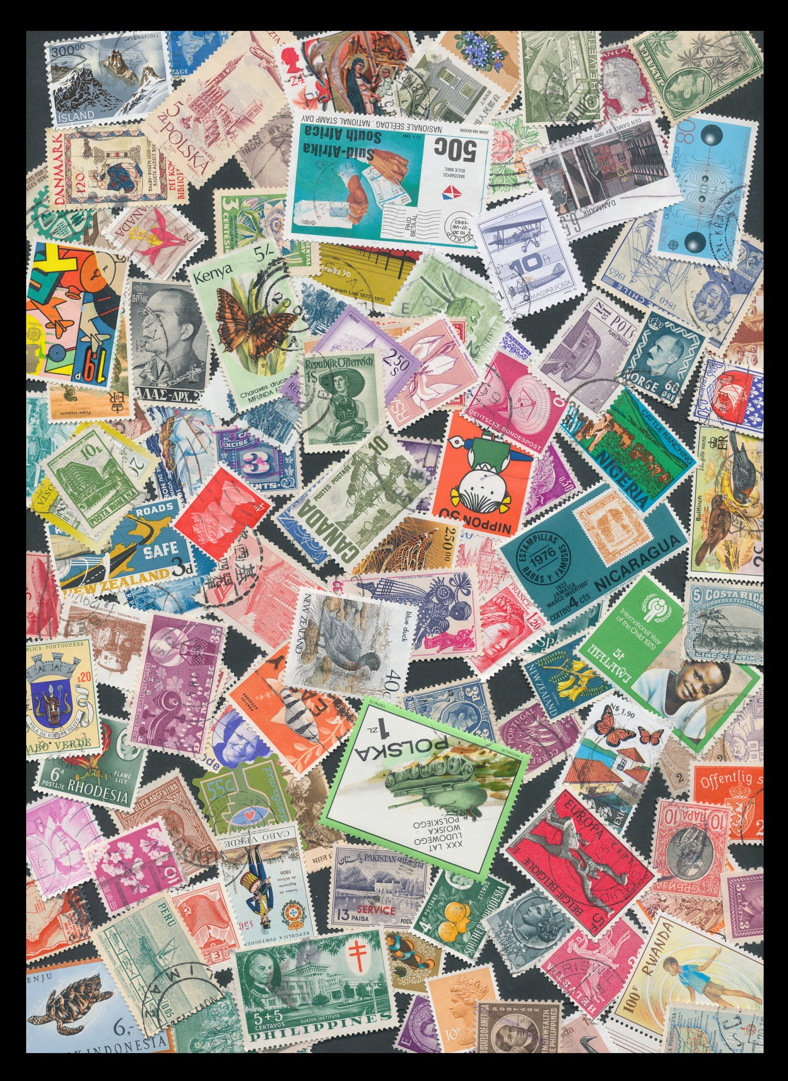 100 Different Worldwide Postage Stamps / Arts and Crafts - Etsy