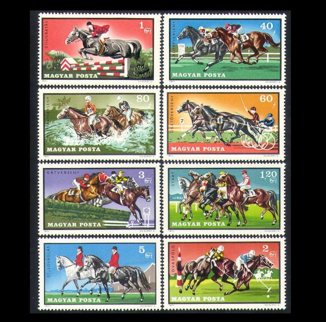 Horse Racing Postage Stamps 1971 / Steeplechase, Polo, Equestrian ...