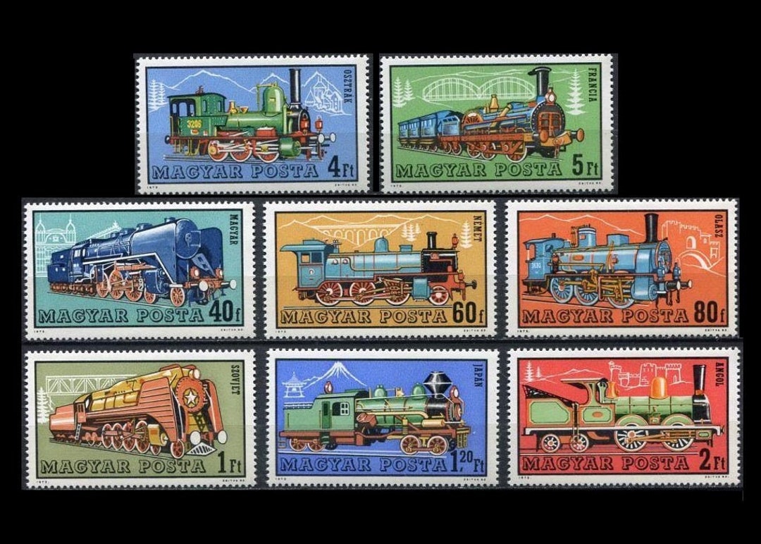 1972 Locomotive Train Postage Stamps From Hungary / Railroad ...
