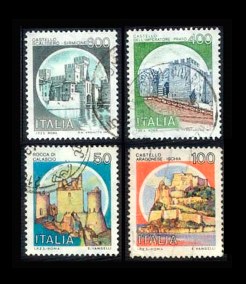 Vintage Italian Castle Postage Stamps / Collections Collage - Etsy