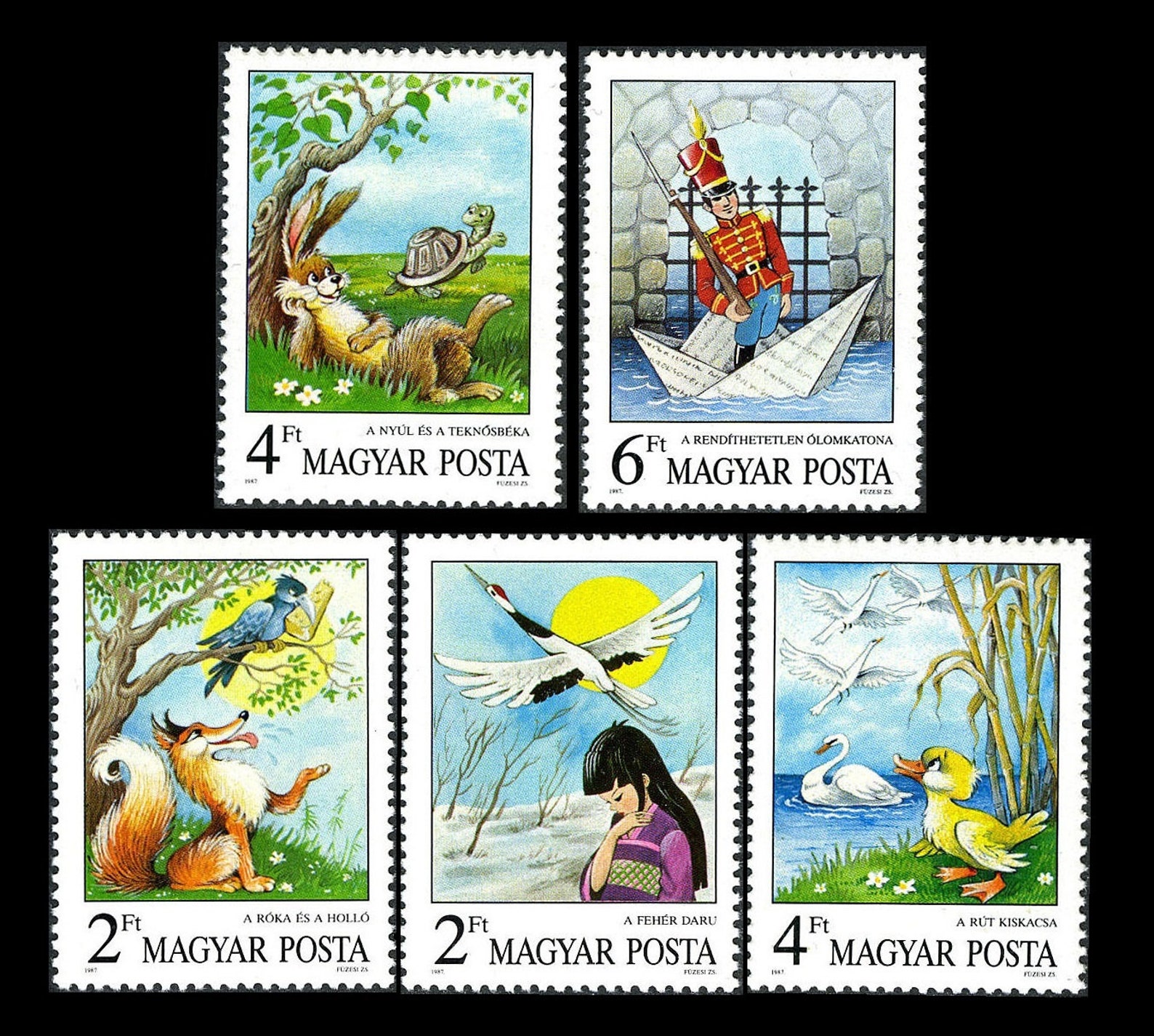 Fairy Tale Postage Stamps / 1987 Fable Illustrations / Altered | Etsy