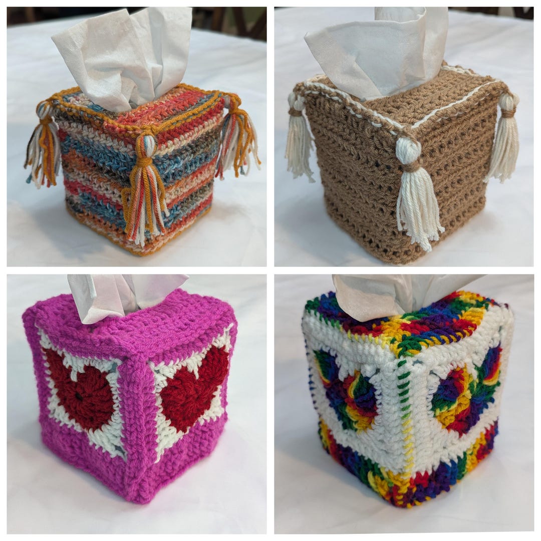 Crocheted Tissue Box Covers - Etsy
