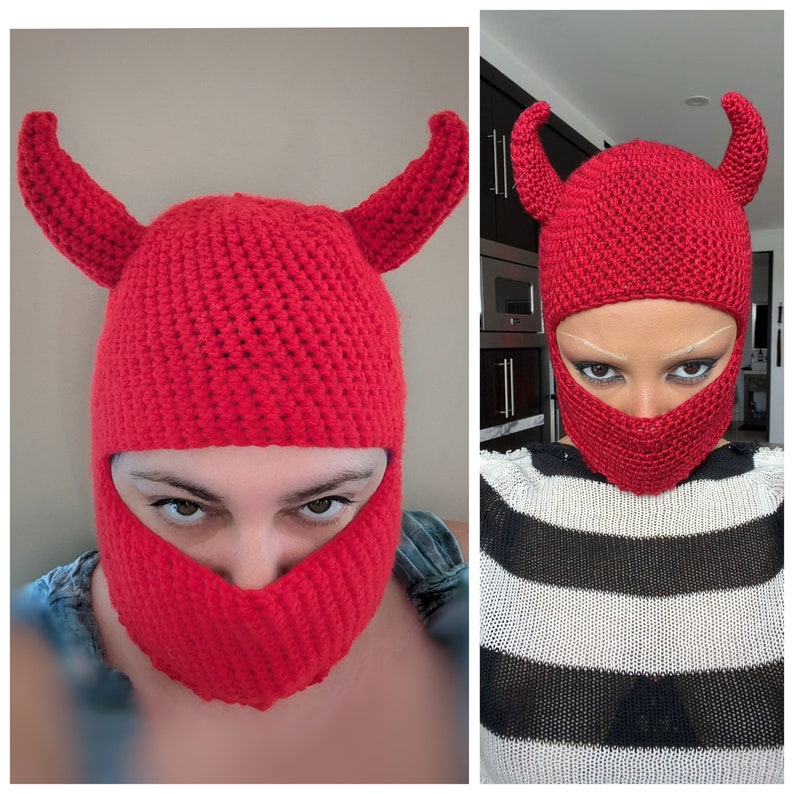Doja Cat Inspired Crochet Devil Mask - Etsy
