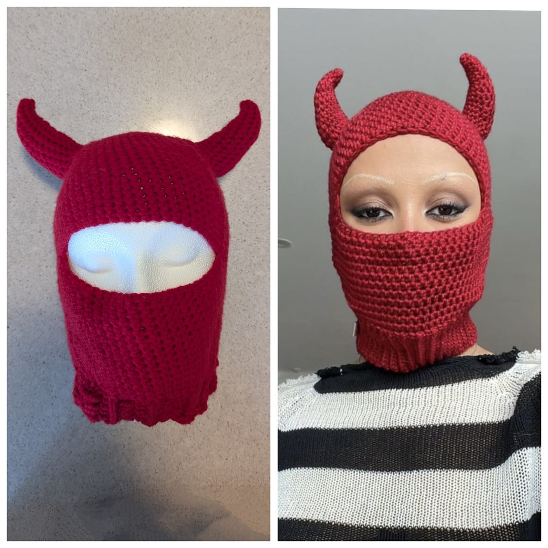 Doja Cat Inspired Crochet Devil Mask - Etsy