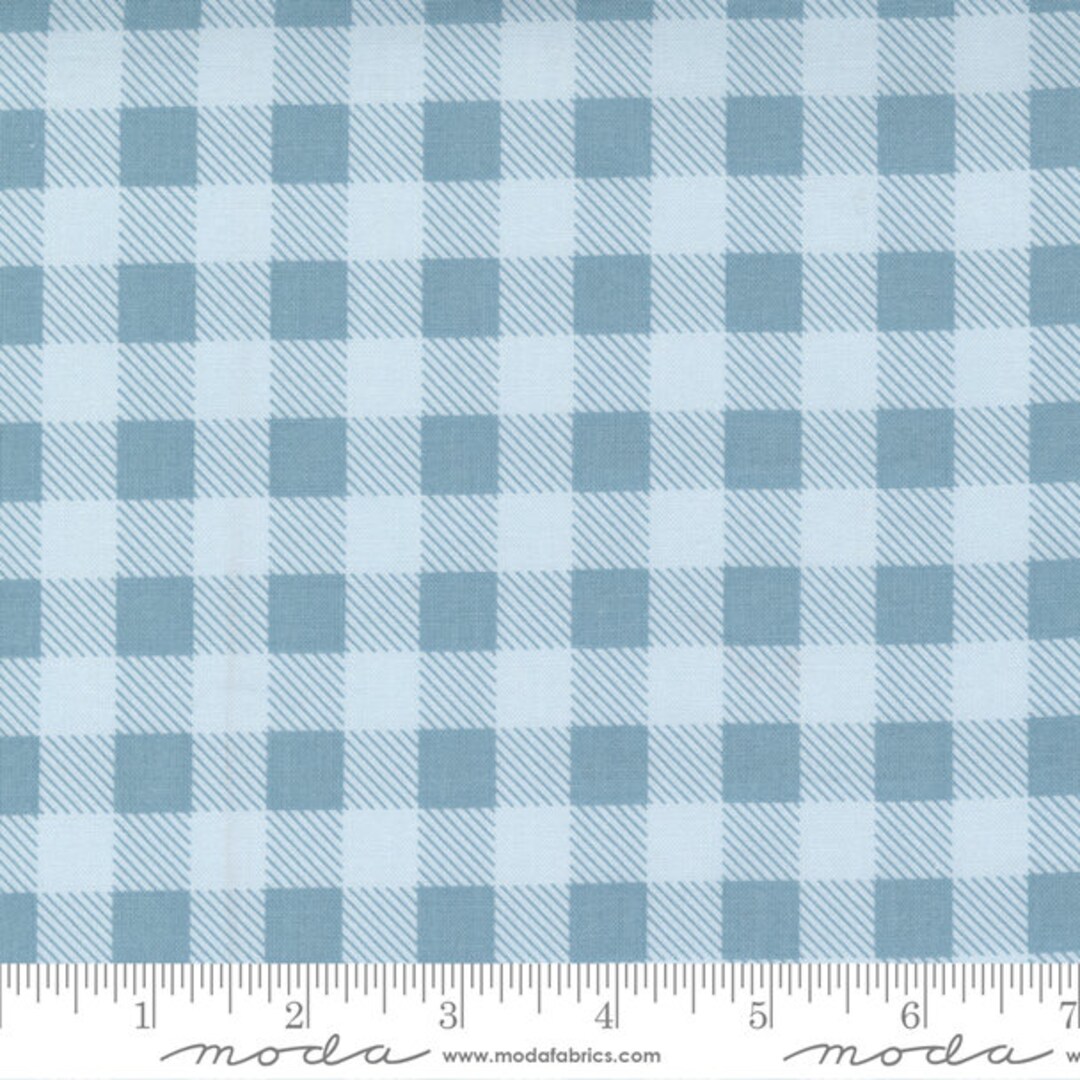 Blue Plaid Cotton Fabric - Moda Fabrics Make Time Quilting Cotton Sold ...