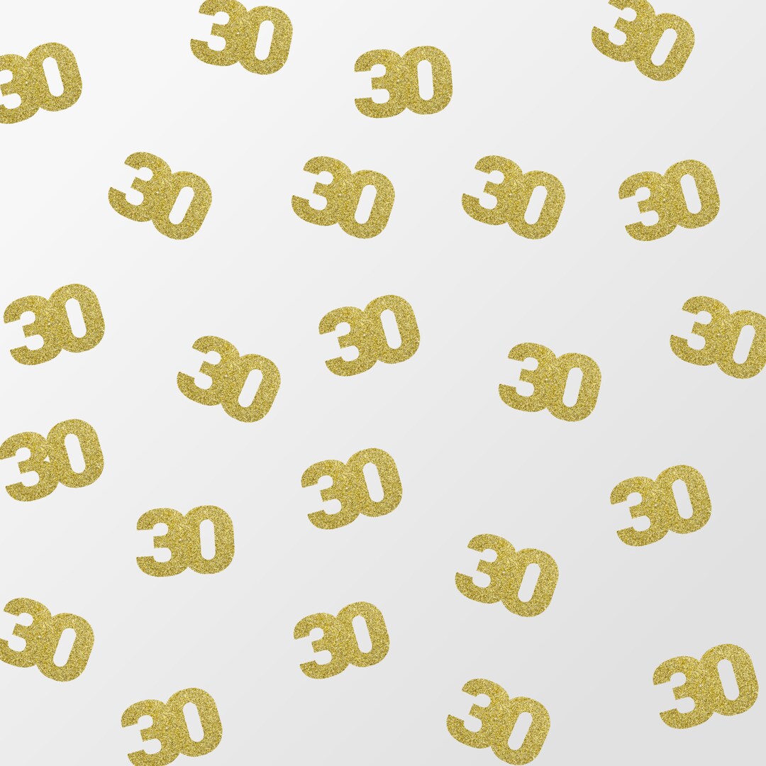 Birthday Number 30 Glitter Confetti Shapes - Glitter Party Table ...