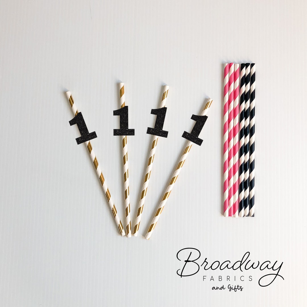 Birthday Number One - Any Age Custom Glitter Party Straws - Party Cup ...
